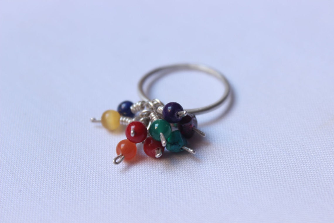 Multicolor Ring Sterling Silver and Colorful Gems Perfect - Etsy