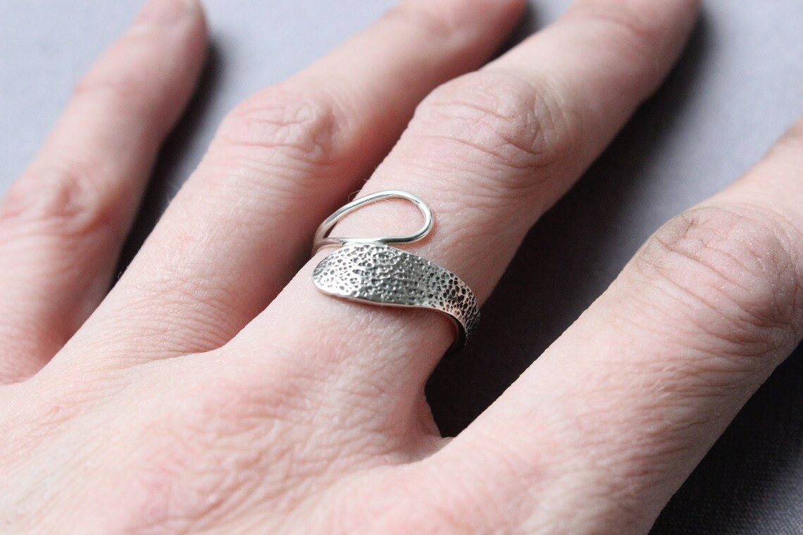 Gotas Ring With Texture Sterling Silver Made to Order in - Etsy