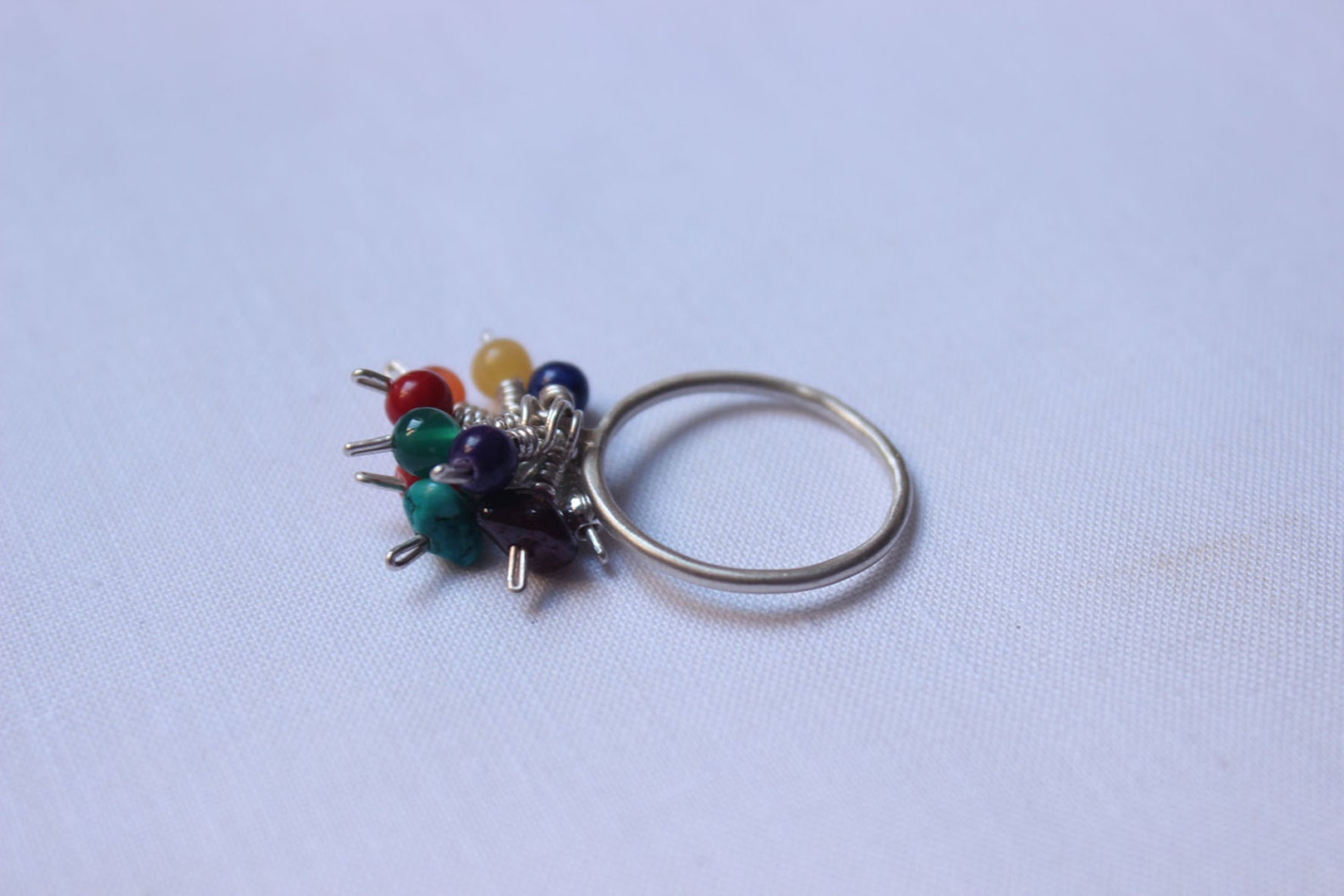 Multicolor Ring Sterling Silver and Colorful Gems Perfect - Etsy