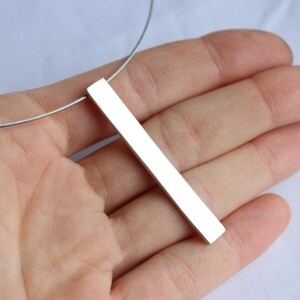 Sterling Silver Rectangular Necklace in a Modern Style to Be Worn Every ...
