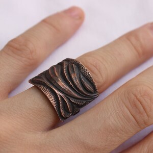 Ring Texture Made of Sterling Silver and Copper With Black - Etsy