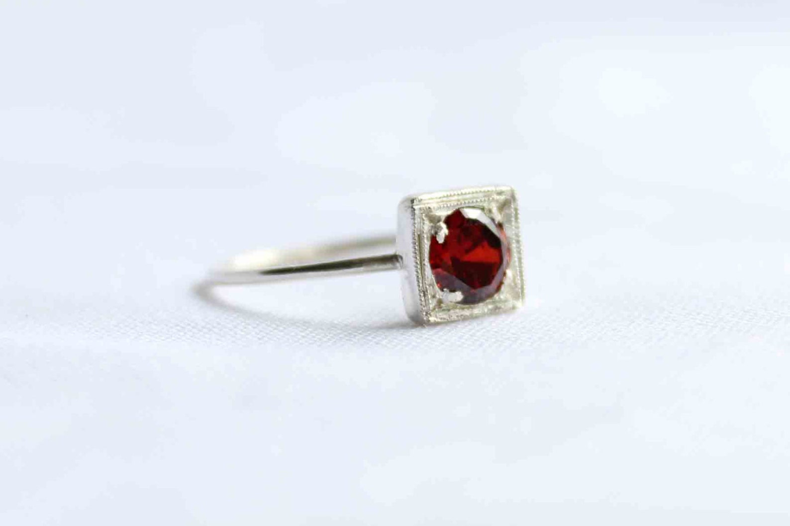 Garnet Ring in Sterling Silver One Little Stacking - Etsy