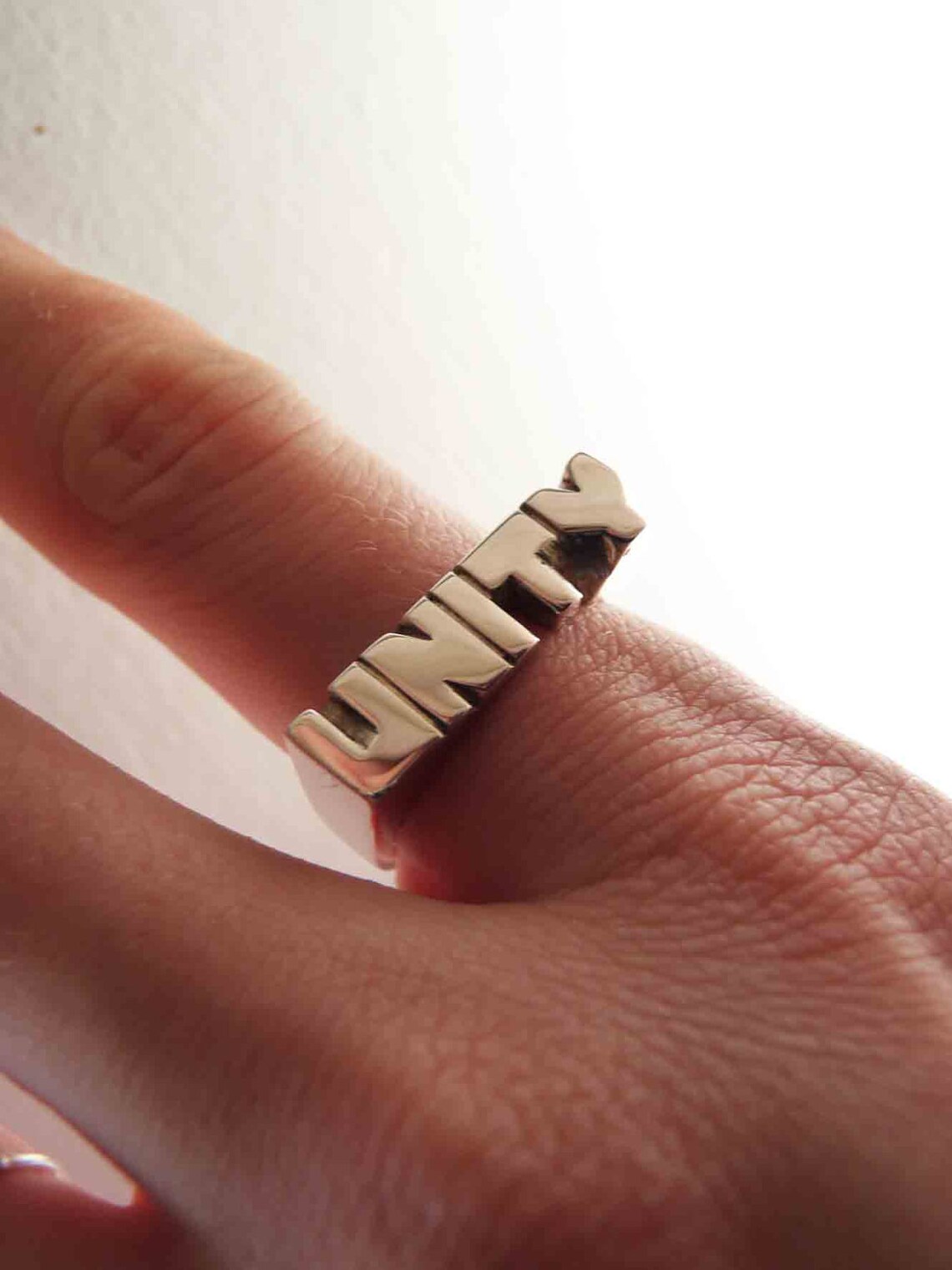 Word Personal Ring Sterling Silver Signet Ring Name Ring | Etsy