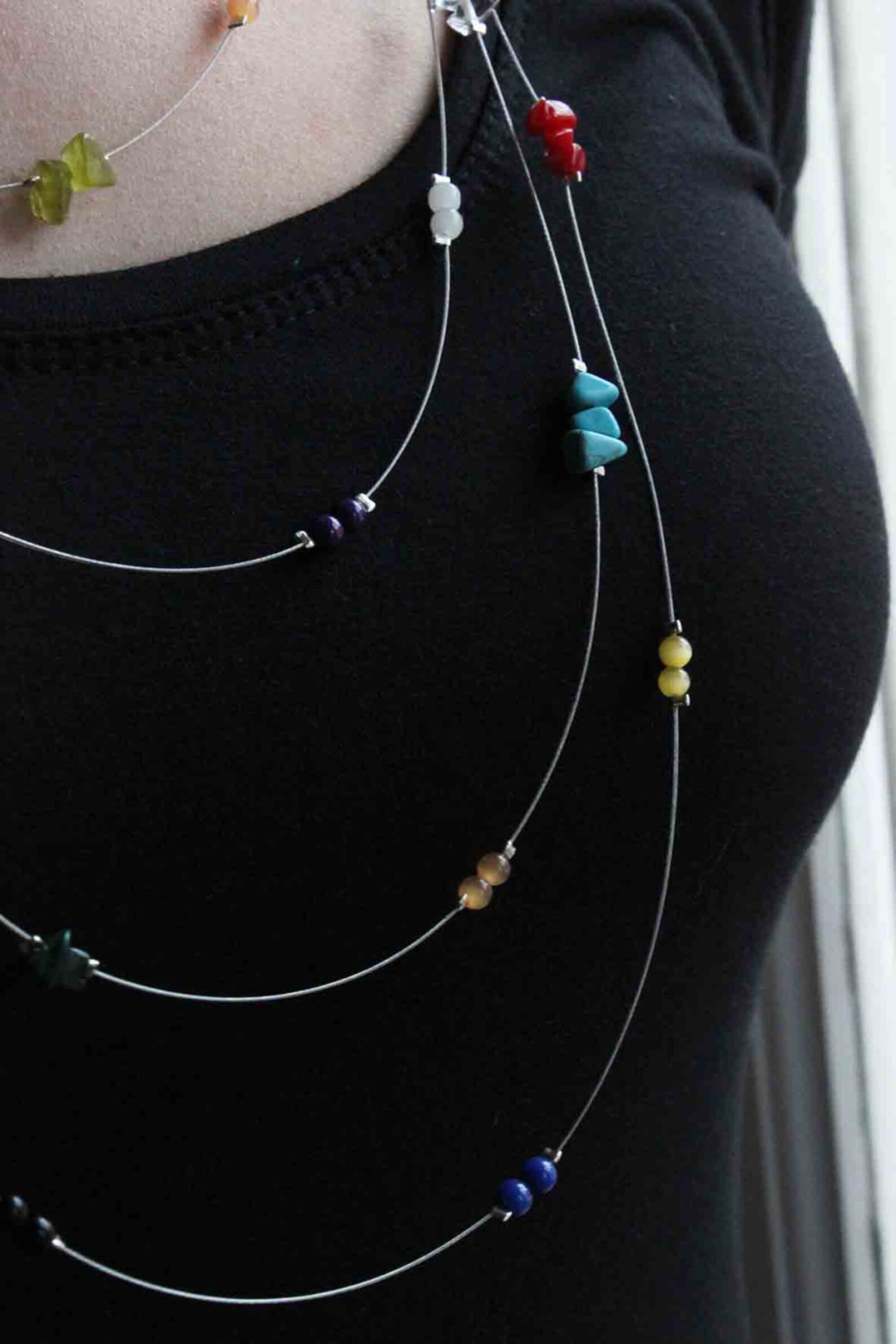 Multicolour Necklace Colorful Gems Perfect for Spring Summer - Etsy