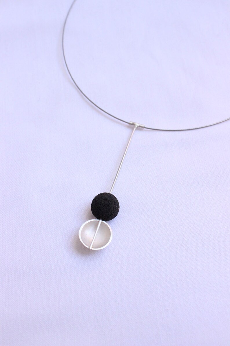 Magma Necklace Made of Matte Sterling Silver Simple and - Etsy Australia
