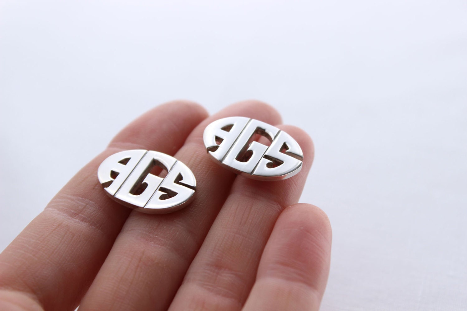 Custom Cufflinks Made to Order Oval Monogram Cuff Links - Etsy