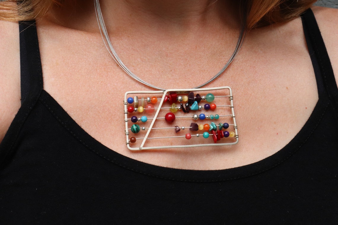 Extra Large Abacus Pendant Handmade With Sterling Silver and - Etsy