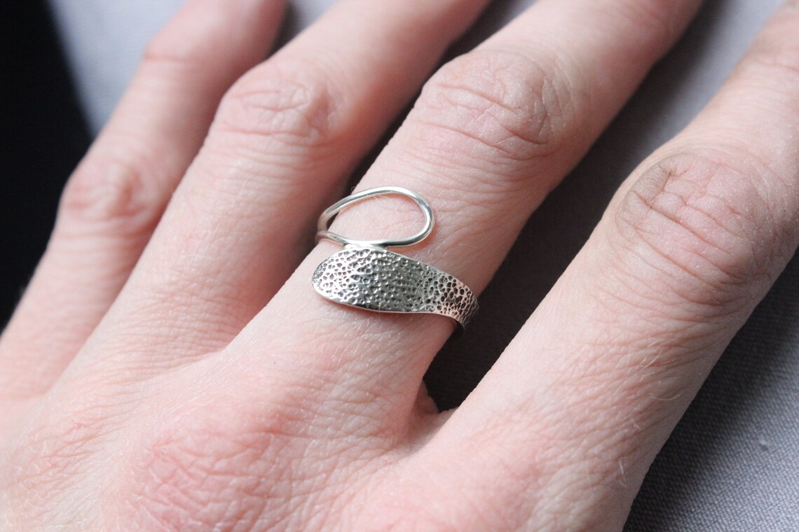 Gotas Ring With Texture Sterling Silver Made to Order in - Etsy