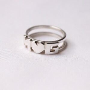 Double Band Initials Ring, Sterling Silver Personalized Ring With ...