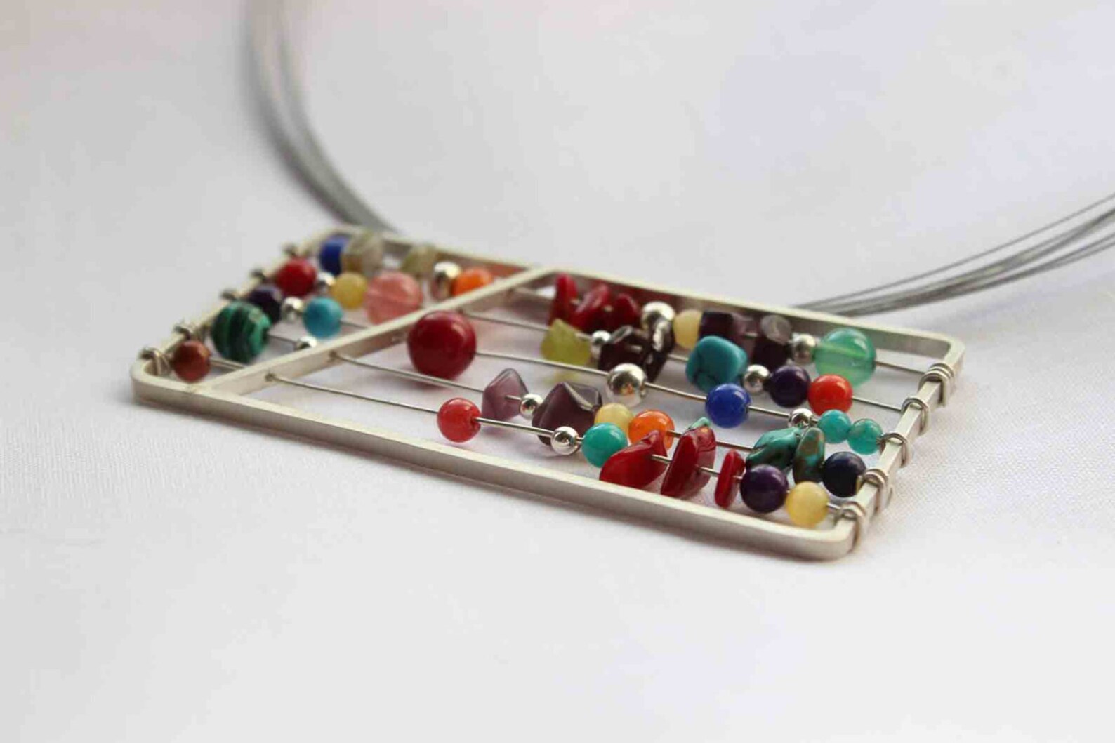 Extra Large Abacus Pendant Handmade With Sterling Silver and - Etsy