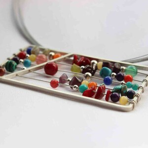 Extra Large Abacus Pendant Handmade With Sterling Silver and Colorful ...