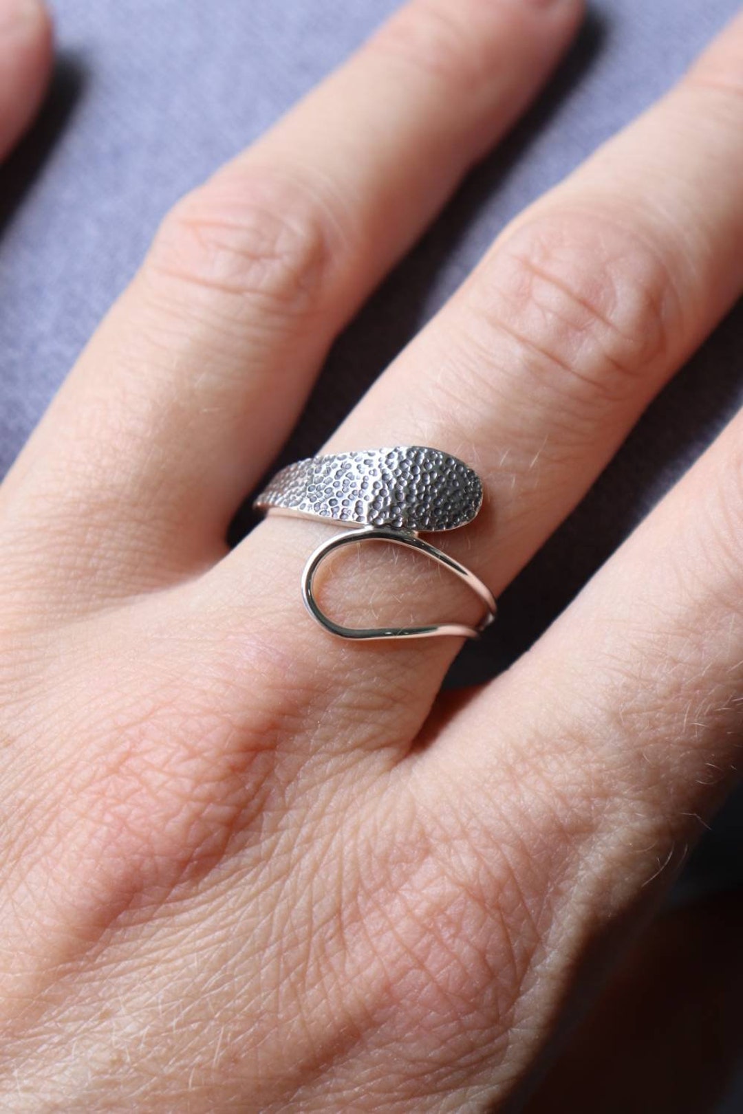 Gotas Ring With Texture Sterling Silver Made to Order in Your Size ...