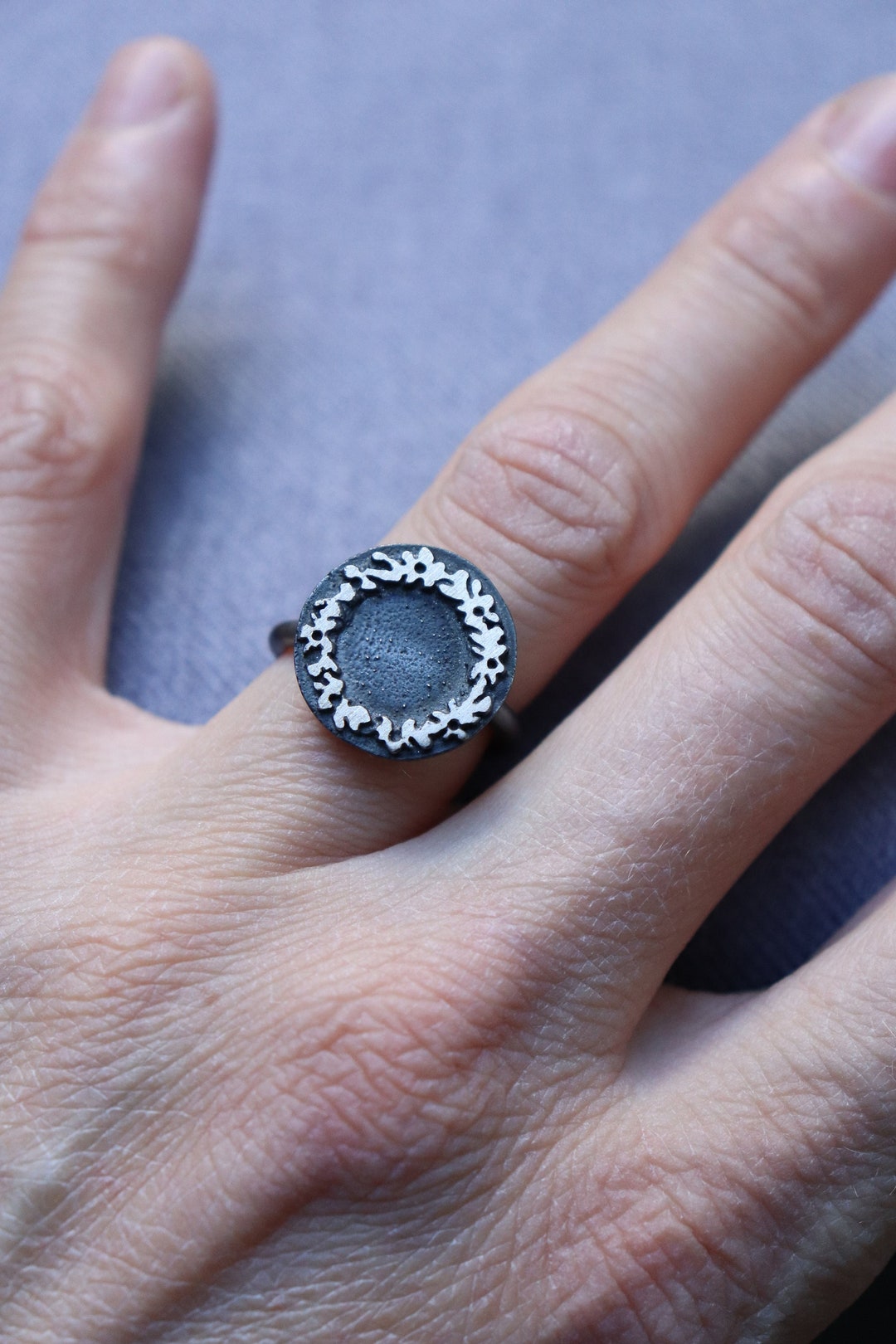 Bouquet Ring, Sterling Silver, Black Patina, Made to Order in Your Size ...
