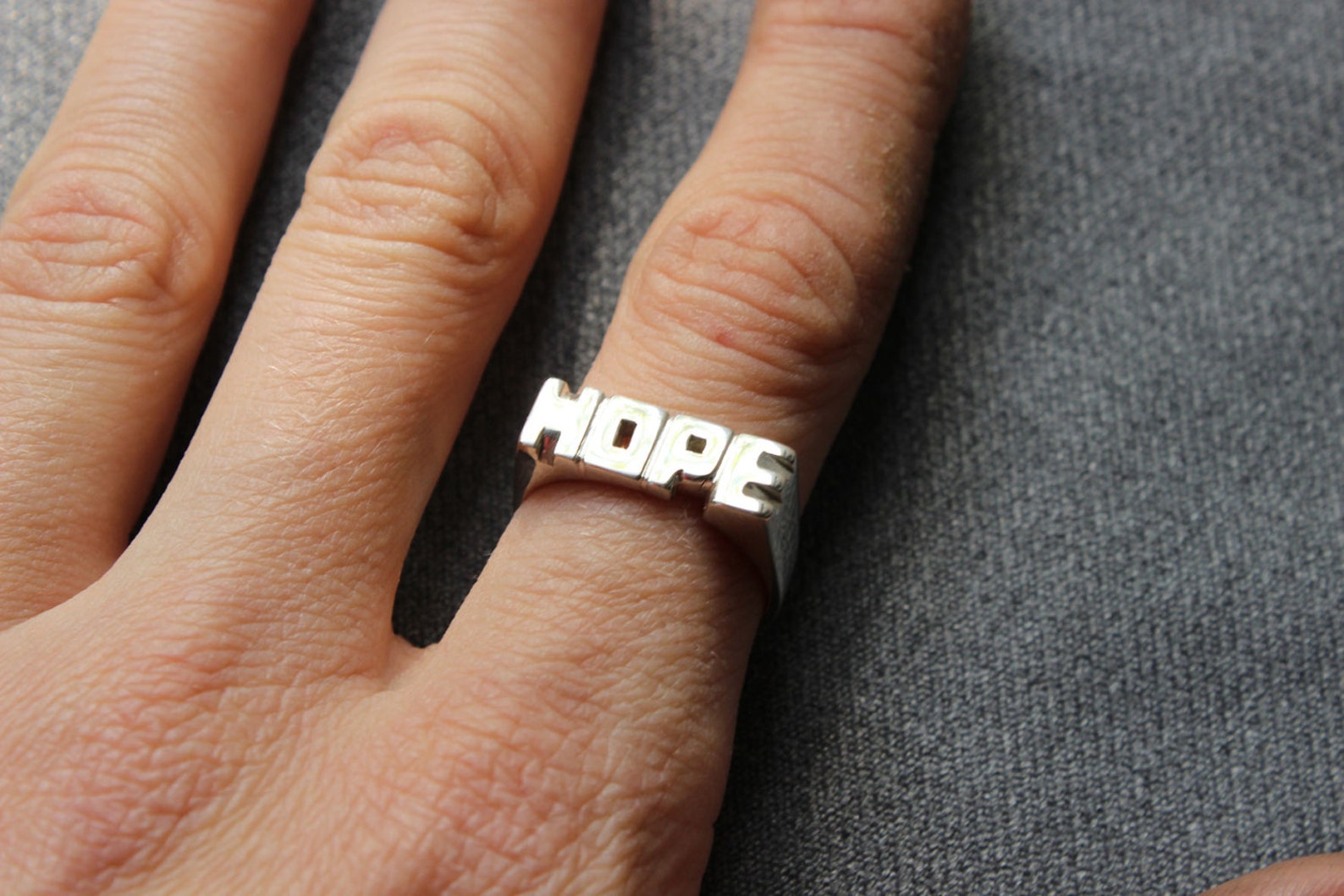 Word Signet Ring Sterling Silver Made to Order Personalized - Etsy