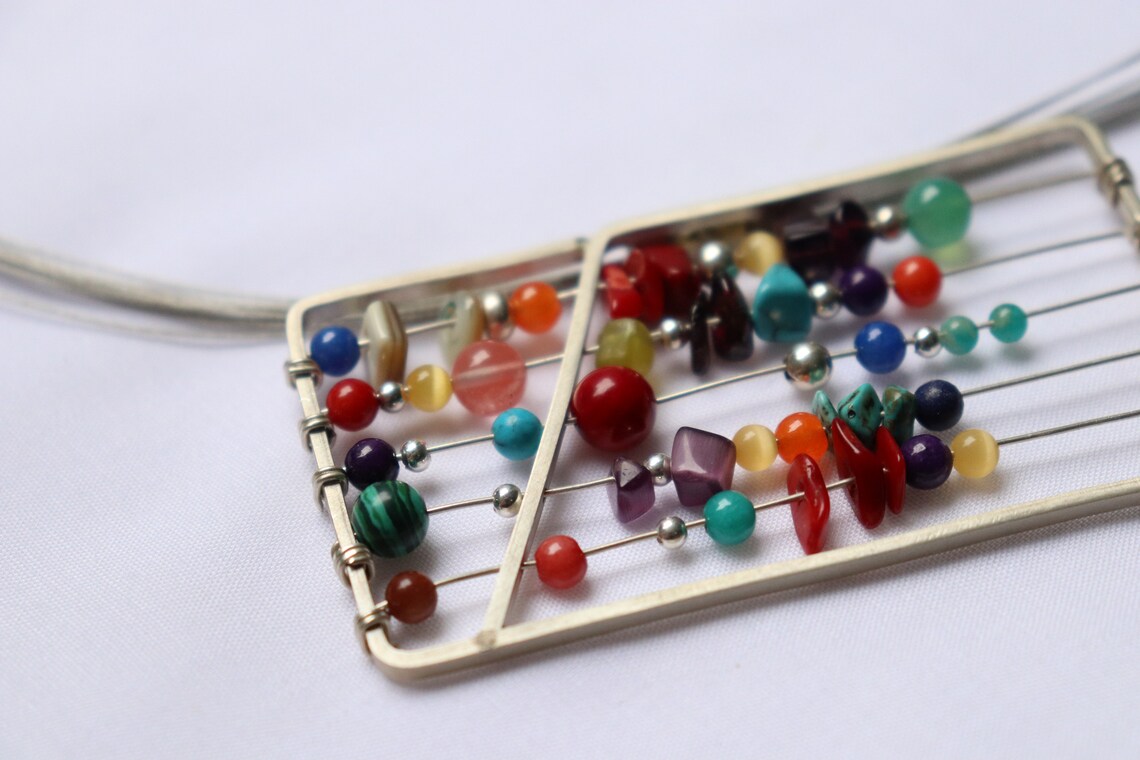 Extra Large Abacus Pendant Handmade With Sterling Silver and - Etsy