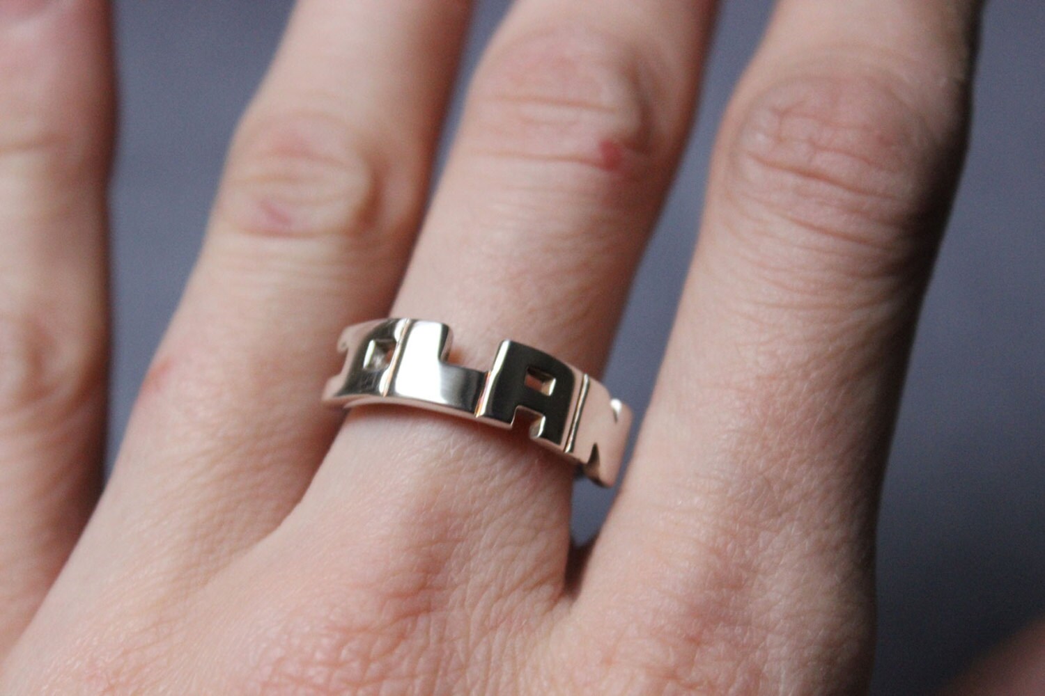 Monogram Personalized Initial Ring Alphabet Letter Sterling | Etsy
