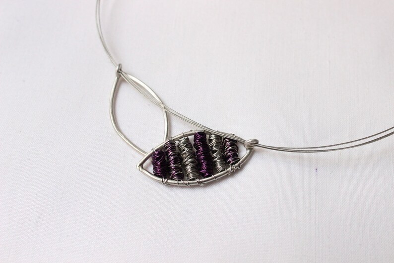 Tangle Necklace Sterling Silver and Copper Violet Purple - Etsy