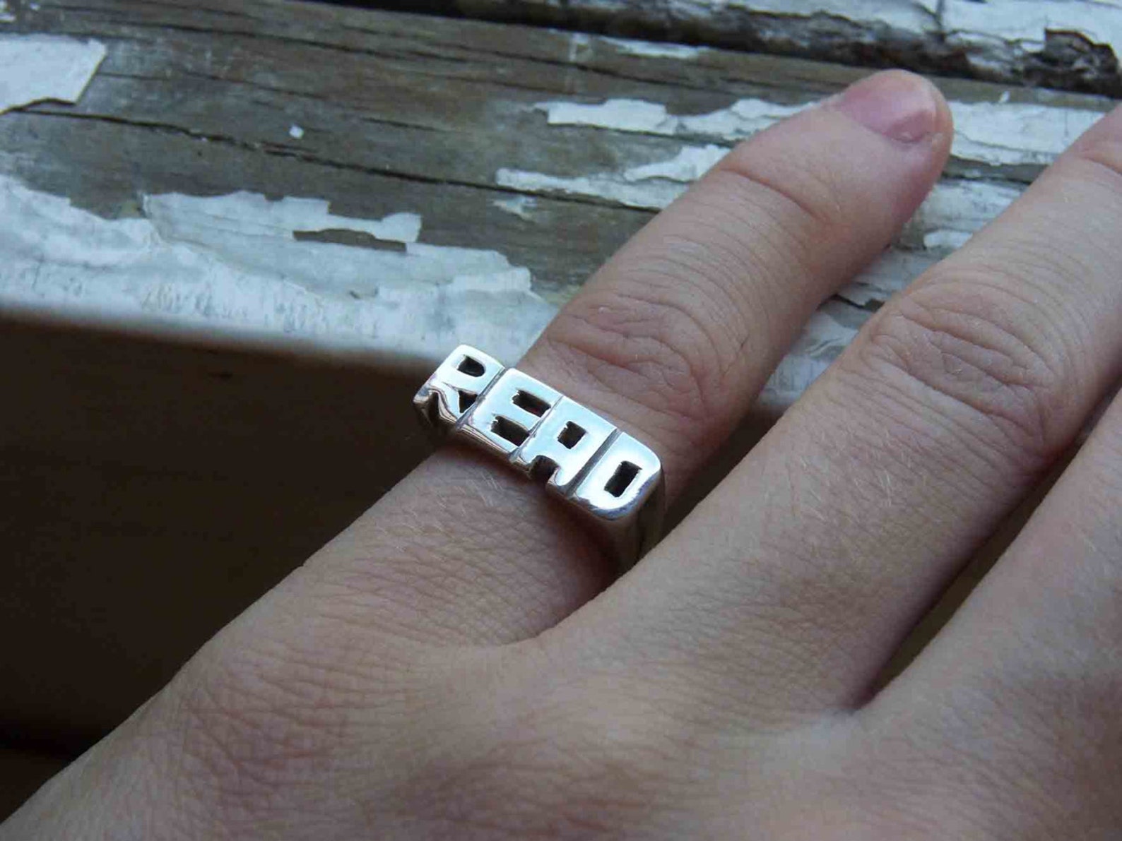 Word Signet Ring Sterling Silver Made to Order Personalized - Etsy
