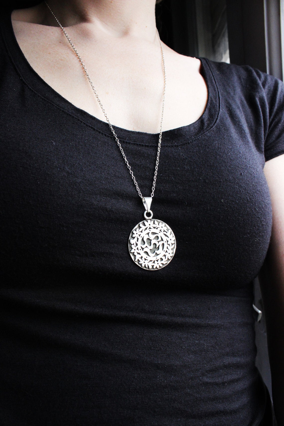 Bouquet Necklace Made in Sterling Silver Long Chain Necklace - Etsy