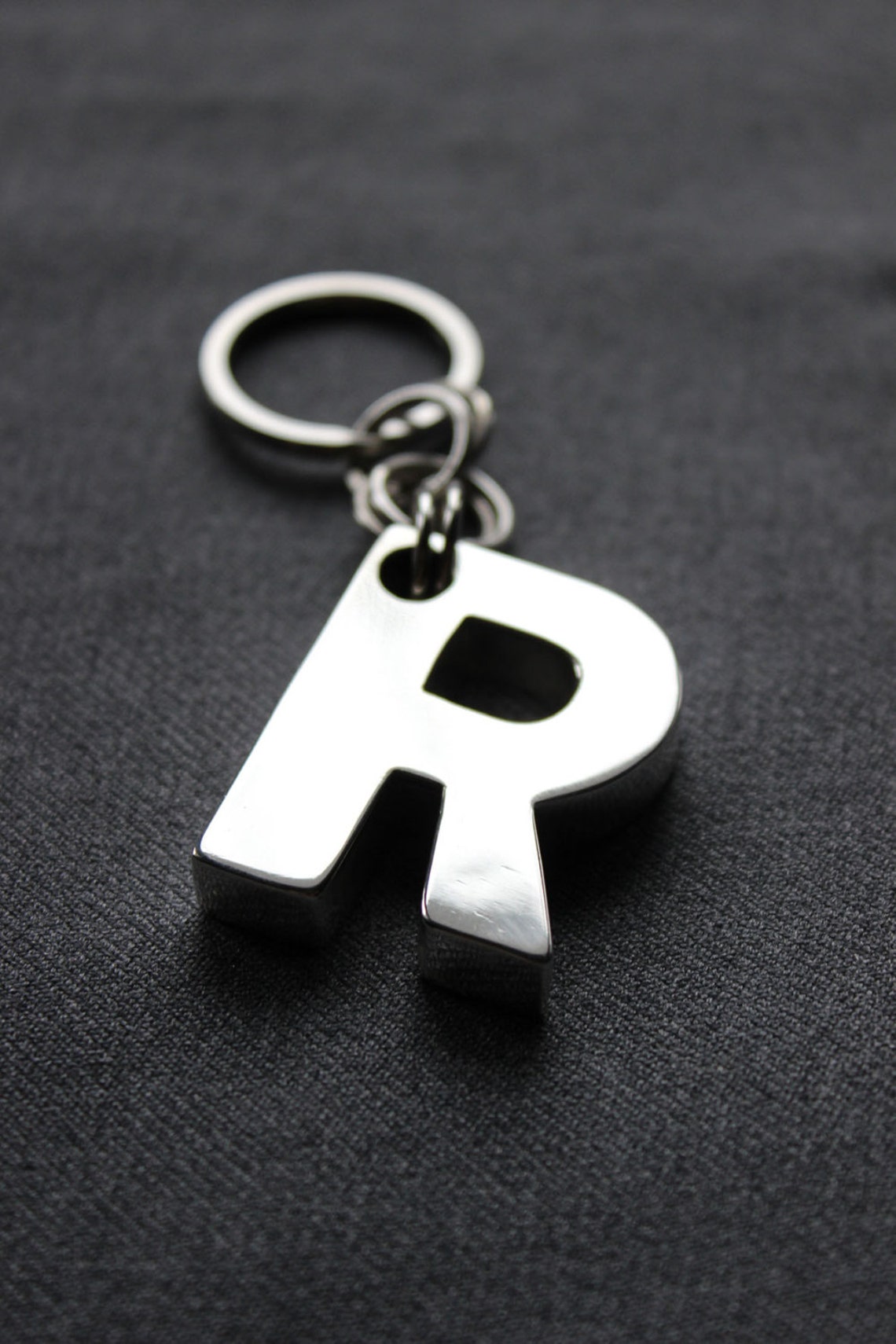 Letter Keychain Custom made of Sterling silver Made to order | Etsy