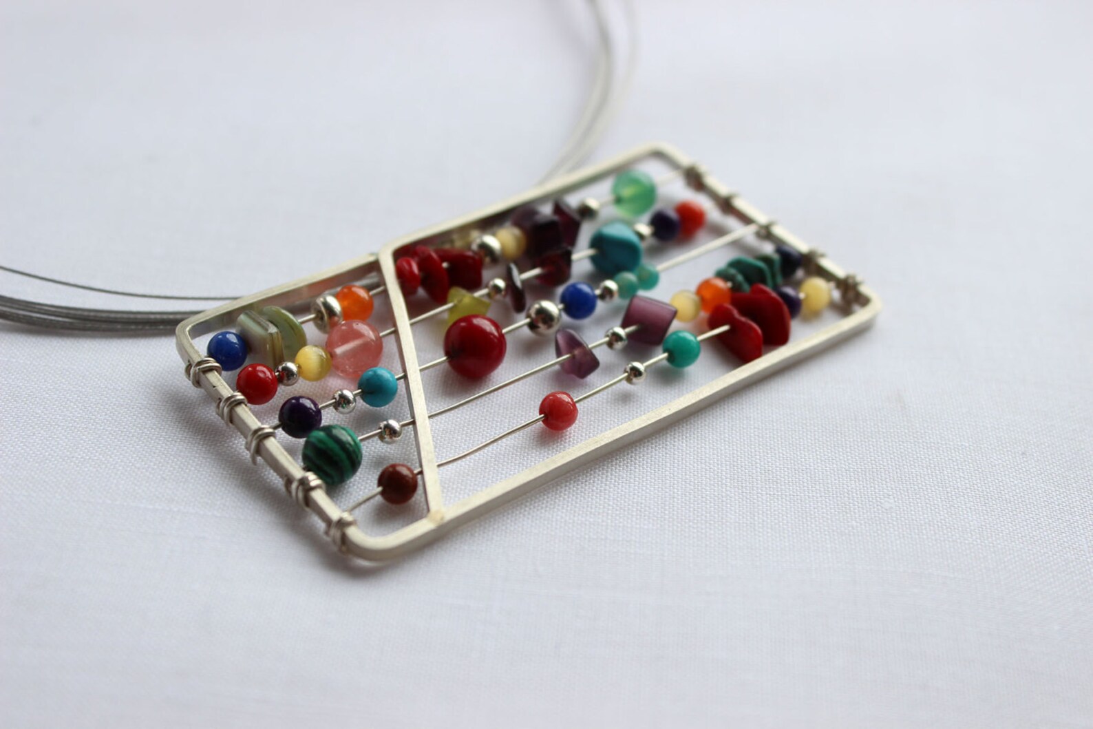 Extra Large Abacus Pendant Handmade With Sterling Silver and - Etsy