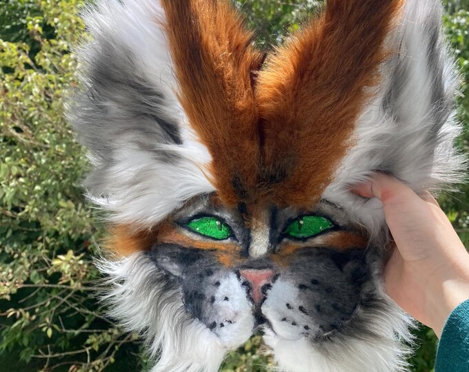 Therian Cat Kitten Calico Tabby Feline Cat Mask Quadrobics Gear Furry ...