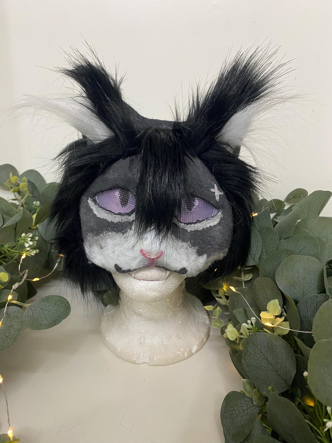 Furred Therian Kitten Feline Tiger Cat Mask Quadrobics Gear Furry ...