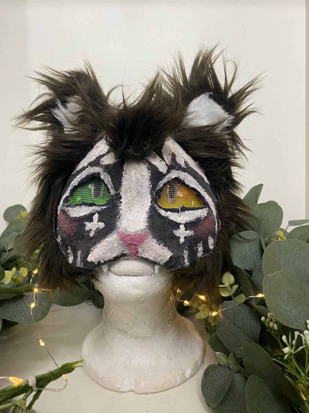 Furred Therian Kitten Feline Tiger Cat Mask Quadrobics Gear Furry ...