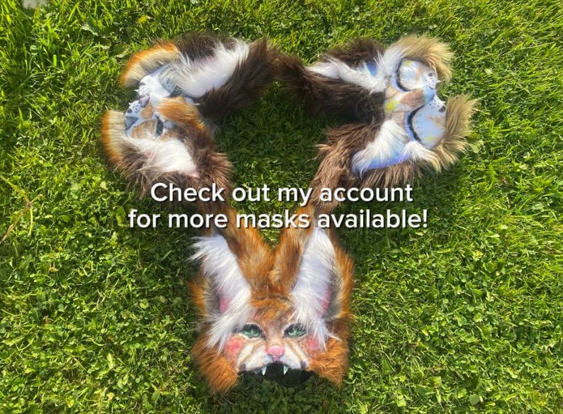 Therian/quadrobics Mask Grey Cat/feline/kitten Mask for Alterhuman. Low ...