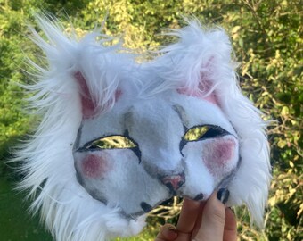 Therian Mask Quadrobics Gear Alterhuman Possum Cat Furry Fursuit Head ...