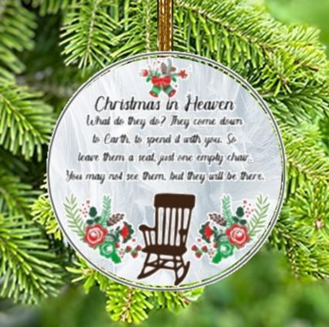 Rocking Chair Memorial Ornament With "christmas in Heaven" Poem - Etsy