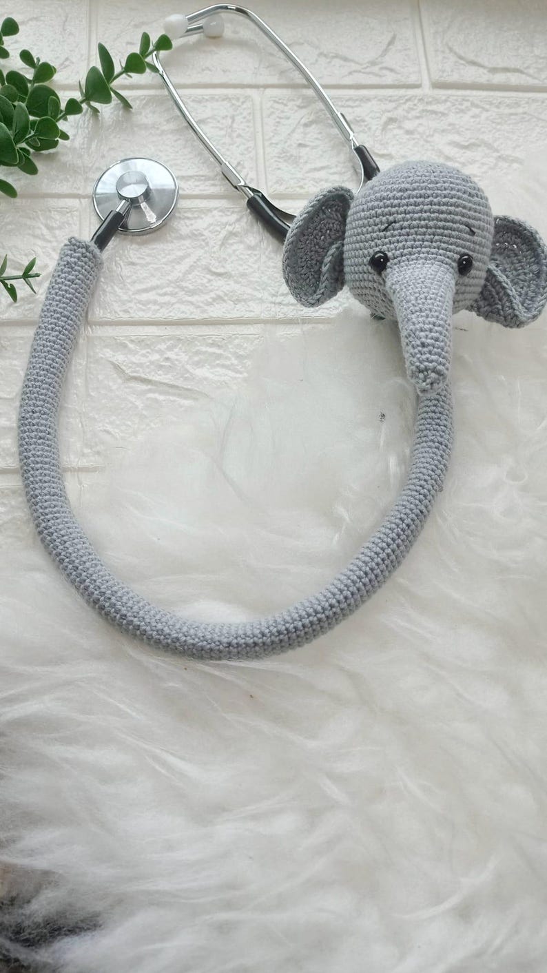 Crochet Elephant Stethoscope Cover Pattern Amigurumi Doctor Gift (PDF ...