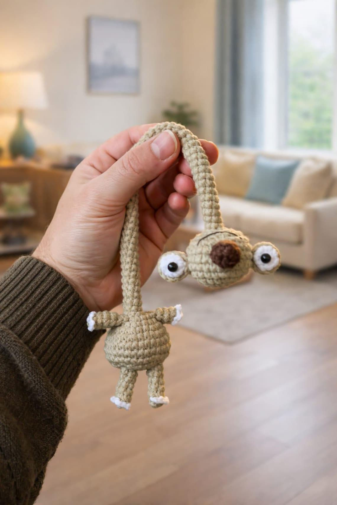 Crochet Sid Keychain ,handmade Amigurumi Movie Charm,sloth, Ice Age ...
