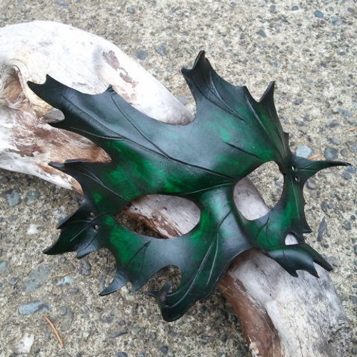 Leather Leaf Mask Inspired by the Mighty Oak Tree Leaves - Etsy