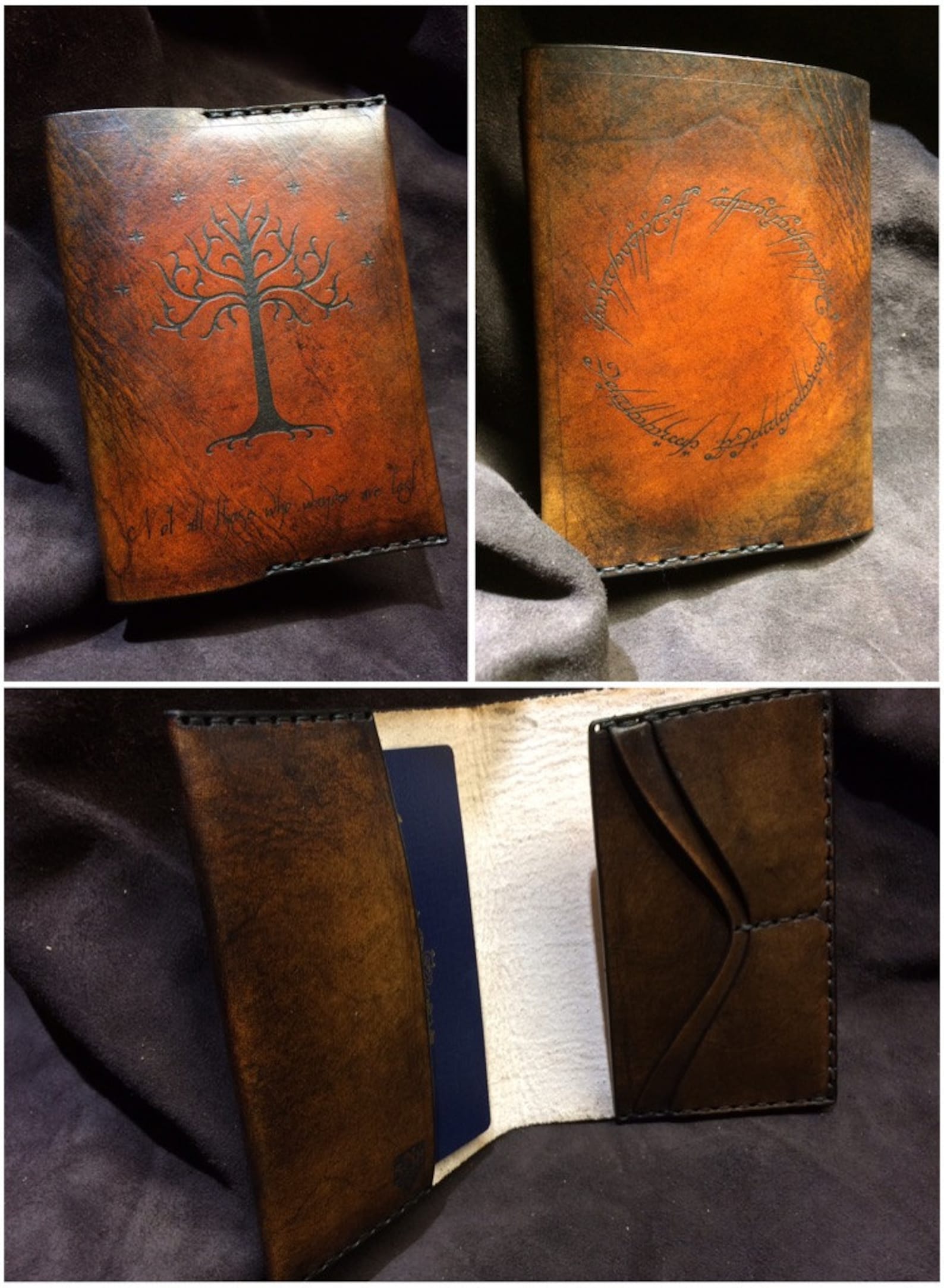 Leather Lord of the Rings Passport Wallet Cover White Tree of Gondor - Etsy