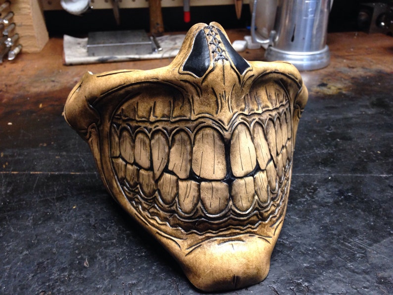 Leather Skull Half Mask Costume Skeleton Mask for Cosplay - Etsy Canada