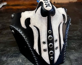 Leather Oni Kabuki Half Mask Biker Motorbike Motorcycle | Etsy