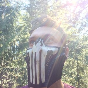 Leather Skull Half Mask Biker Bug Guard Block the Wind While Riding ...