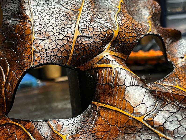 Leather Leaf Mask in Brown Inspired by the a Leaf From an - Etsy