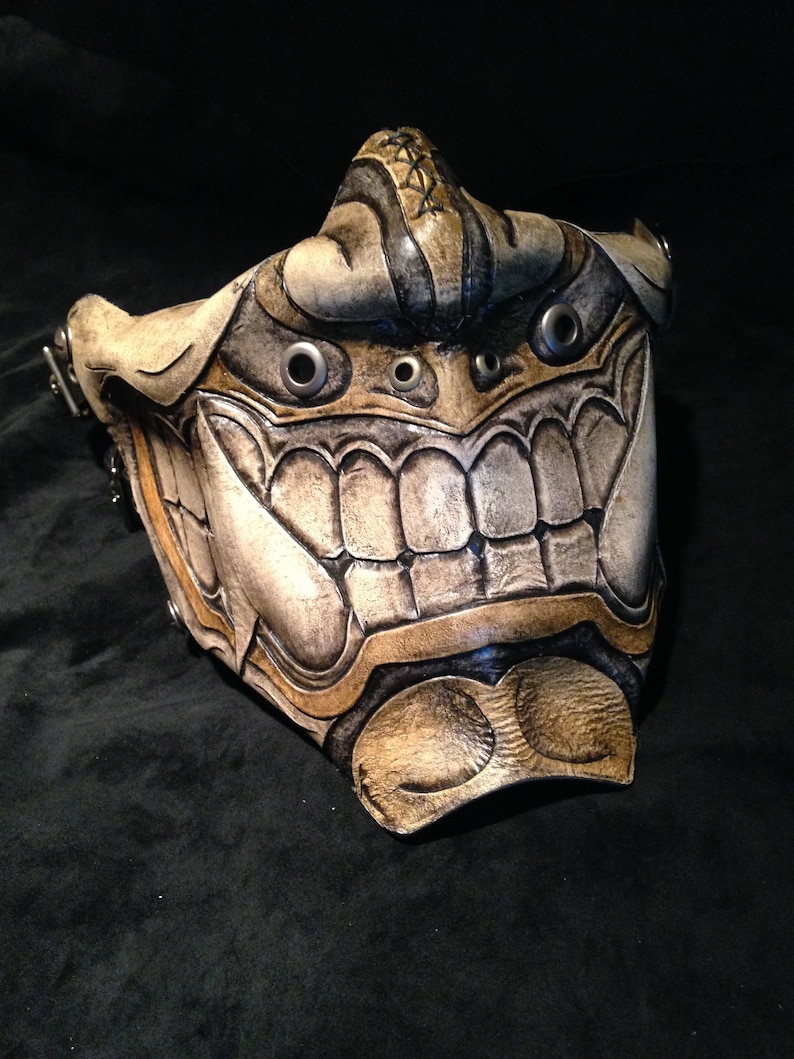 Leather Oni Kabuki mask PDF Template Digital Leather | Etsy