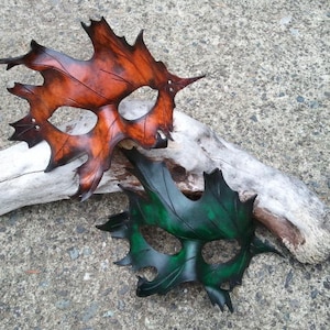 Leather Leaf Mask Inspired by the Mighty Oak Tree Leaves - Etsy
