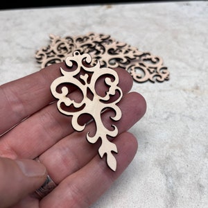 Leather Filigree Cutout Art Nouveau Shape Leather Finding Leather Shape ...