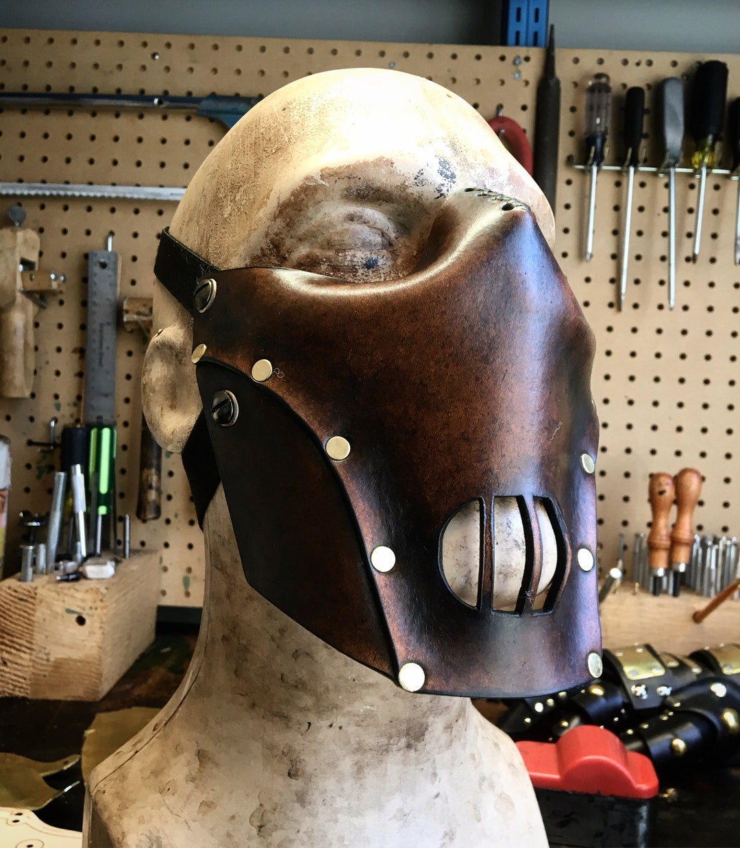 Leather Cannibal Mask. Biker Mask Face Shield by Skinznhydez Steampunk ...