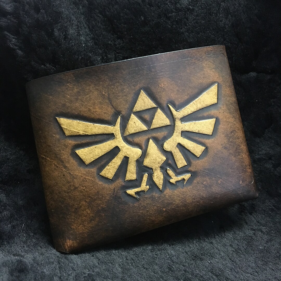 Leather Zelda Triforce Hyrule Wallet Brown Leather Gamer Wallet - Etsy