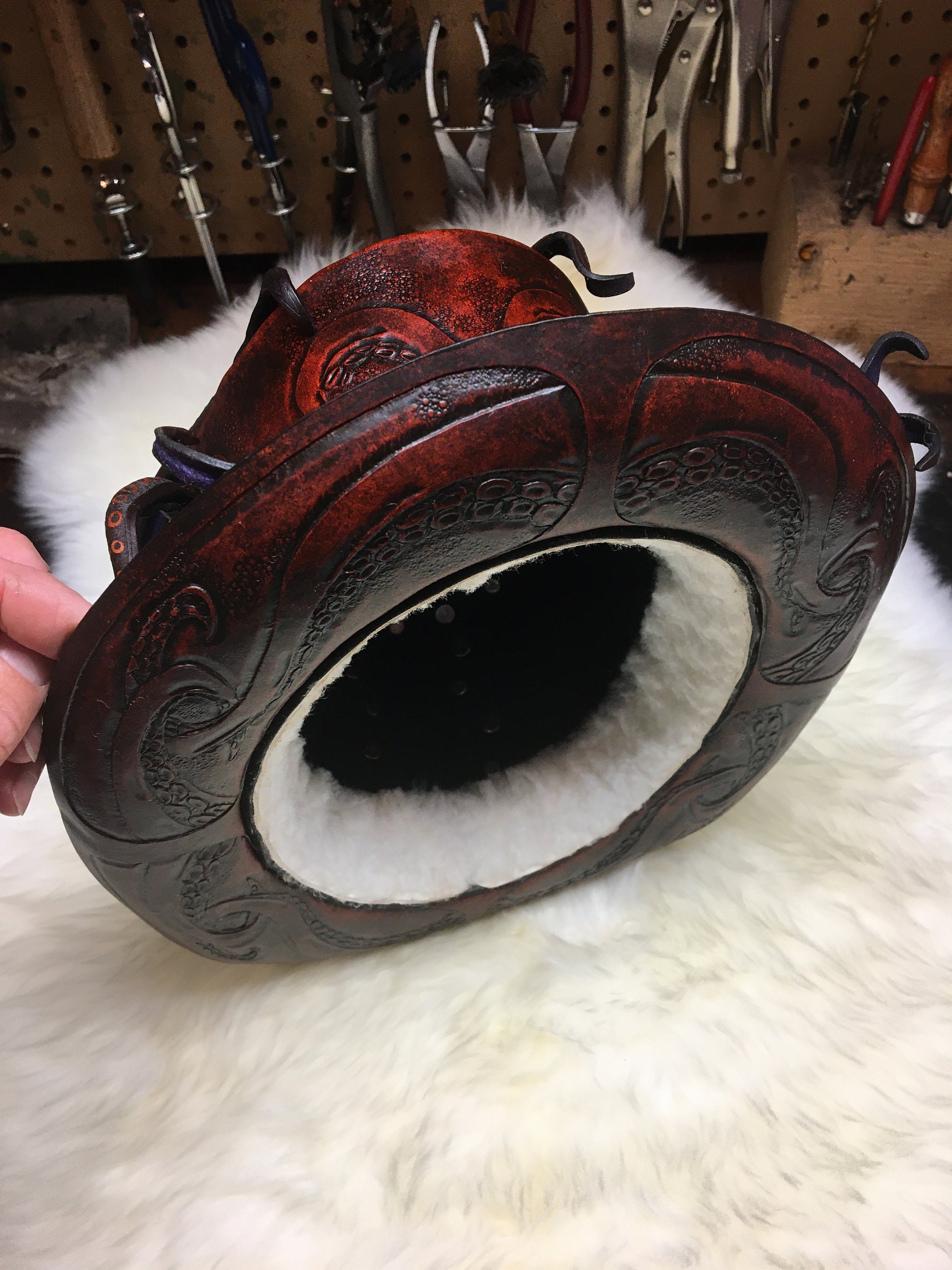 Leather steampunk Octopus Top hat