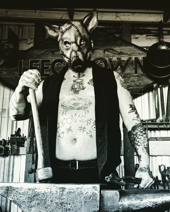 Ledergesichtsmaske Halloween Horror Masken Leatherface Original Maske