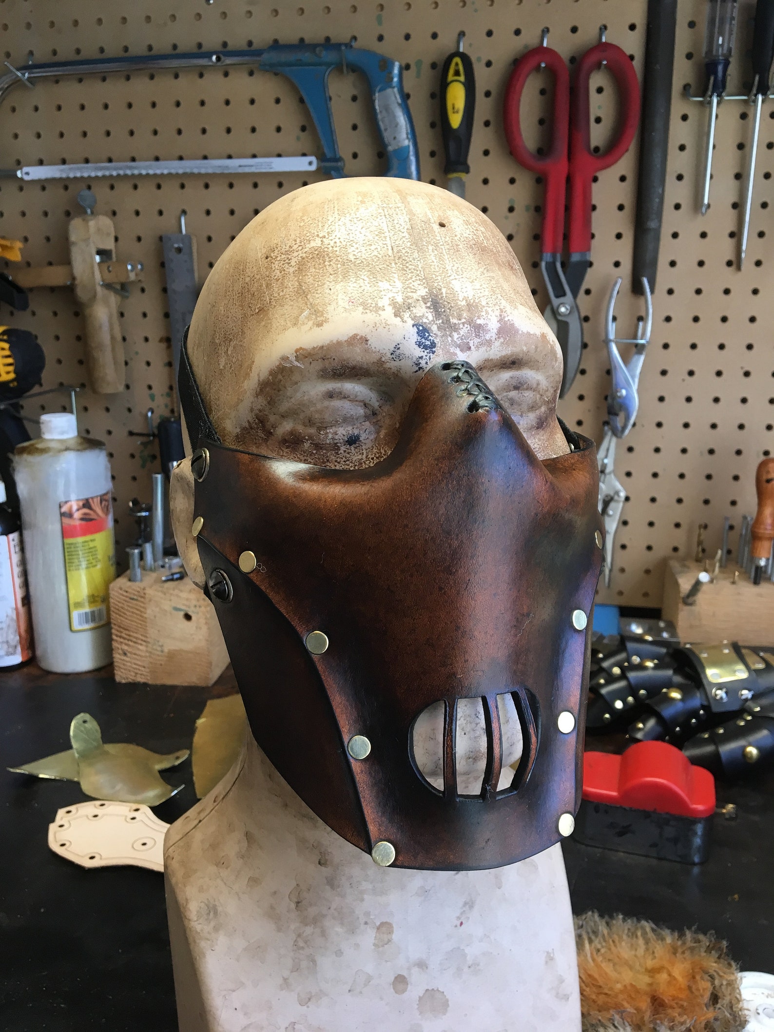 Leather Cannibal Mask. Biker Mask Face Shield by Skinznhydez - Etsy