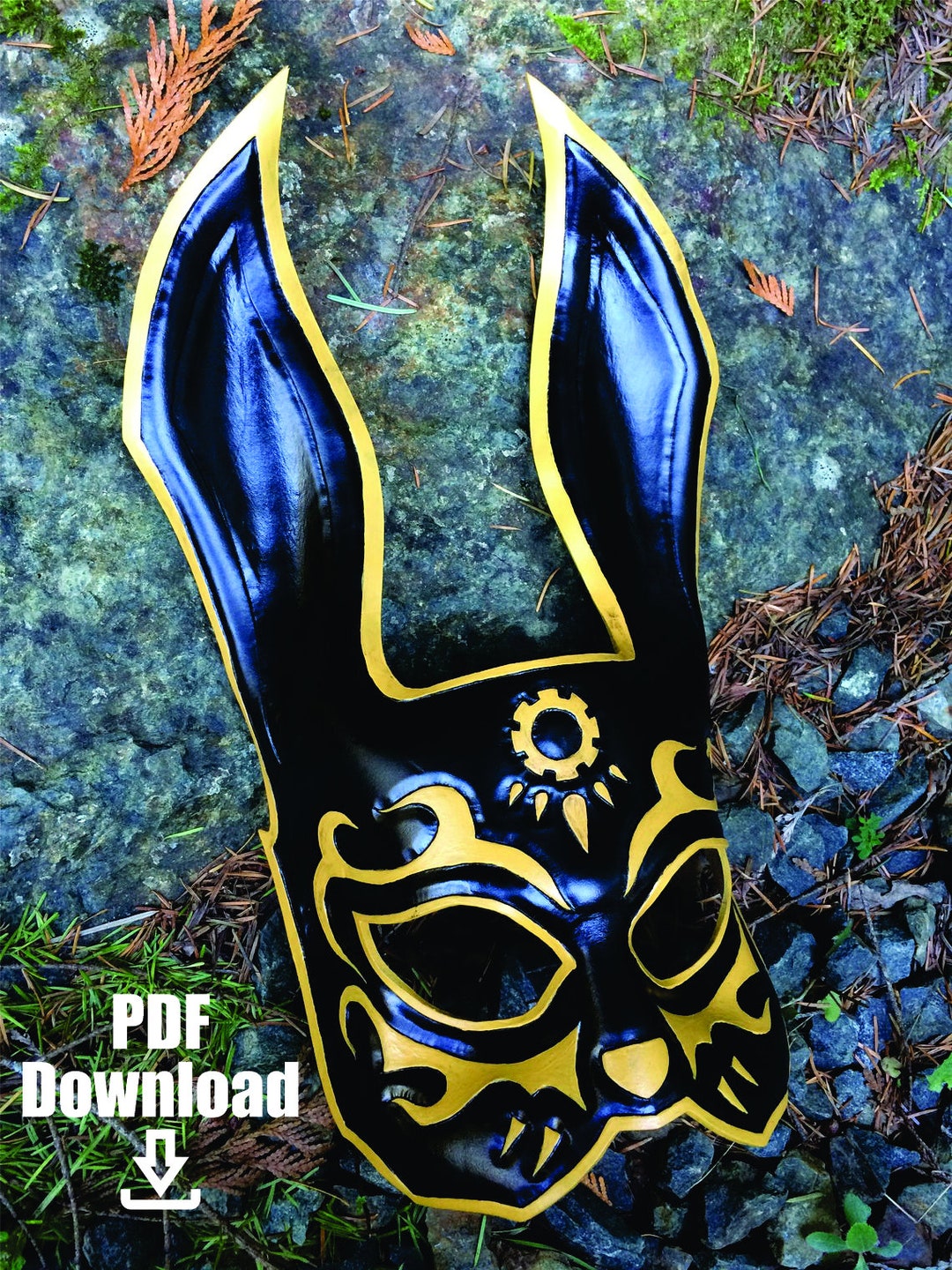 Leather Rabbit Splicer Mask PDF Template - Digital Leather Full Rabbit ...