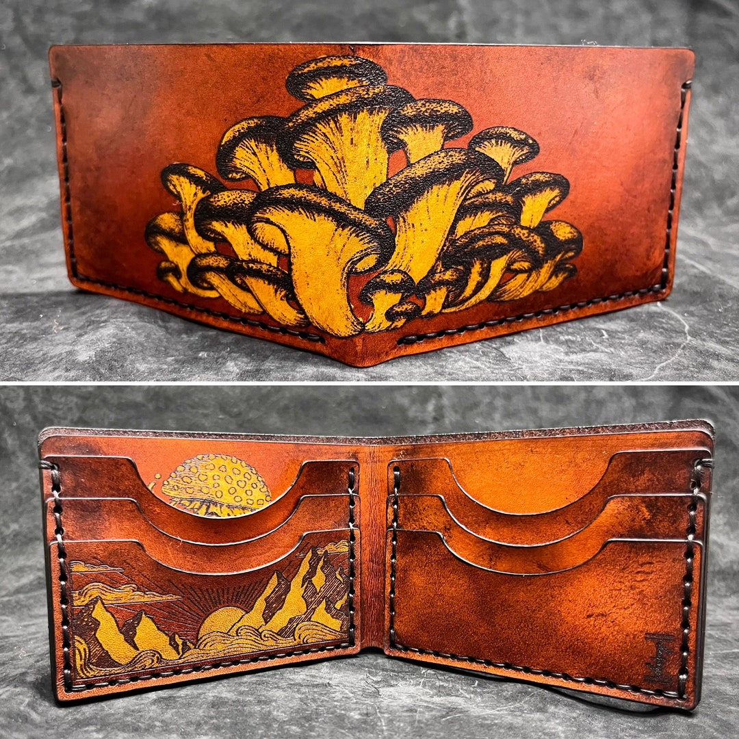 Leather Mushroom Wallet - Fungi Themed Wallet -m - Etsy