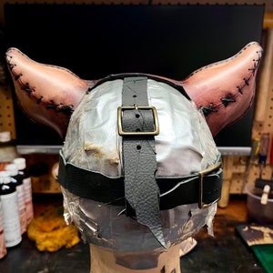 Creepy Leather Pig Mask: Horror Costume, Handmade Cowhide - Etsy